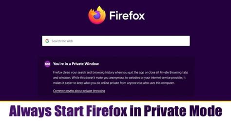 How To Always Start Firefox Browser In Private Browsing Mode