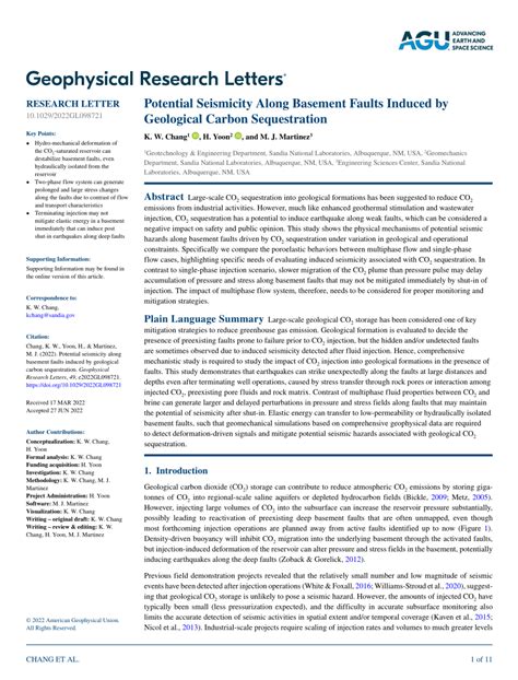 Pdf Potential Seismicity Along Basement Faults Induced By Geological Carbon Sequestration