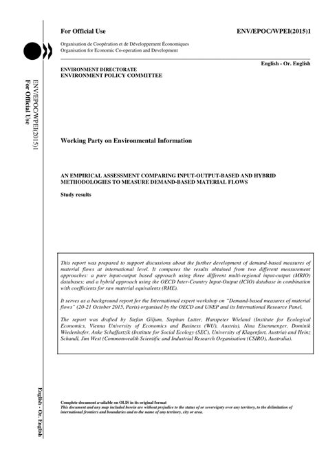 Pdf An Empirical Assessment Comparing Input Output Based And Hybrid