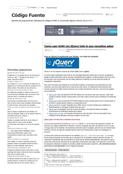Pdf Como Usar Ajax Con Jquery Todo Lo Que Necesitas Saber Código