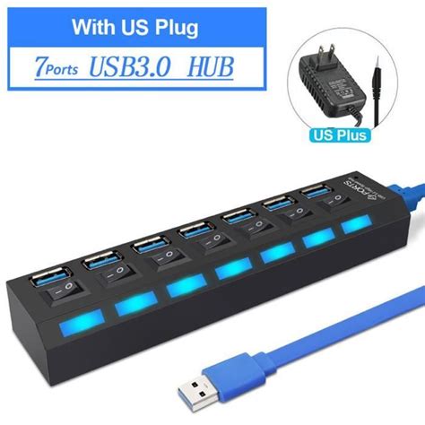 7 ports 3 0 avec les États Unis Hub USB 3 0 USB 3 0 Moyeu Multi