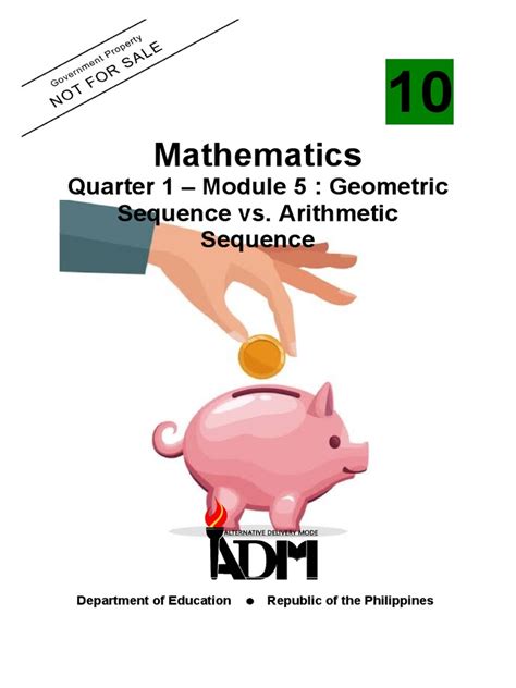 Mathematics Quarter 1 Module 5 Geometric Sequence Vs Arithmetic Sequence Pdf Learning