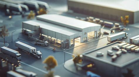 Modern Logistics Center Layout Model Light Industrial Building And