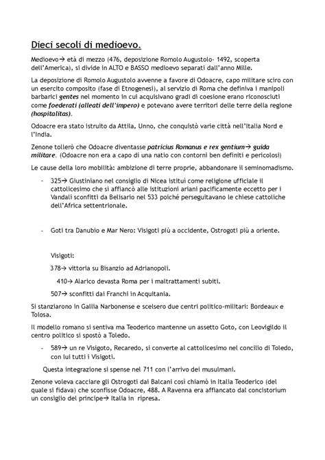 Dieci Secoli Di Medioevo Renato Bordone Giuseppe Sergi Docsity
