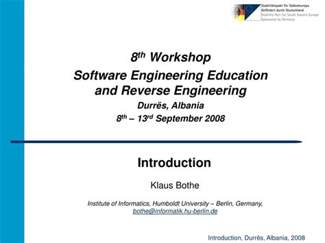 Ppt Workshop On Software Engineering Education And Reverse Engineering Powerpoint Presentation