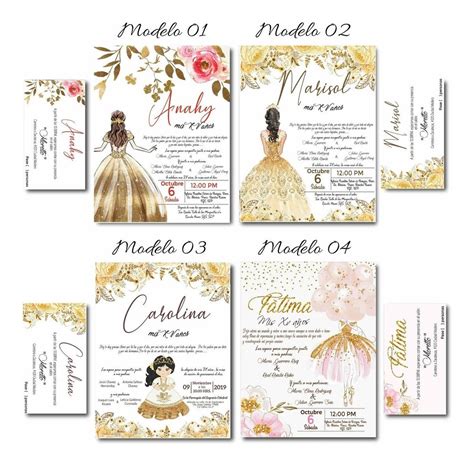 50 Invitaciones De Xv Años 50 Pases 752 5 en 2022 Invitaciones