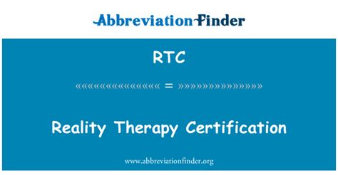 Rtc Significa Certificación De La Terapia De Realidad Reality Therapy