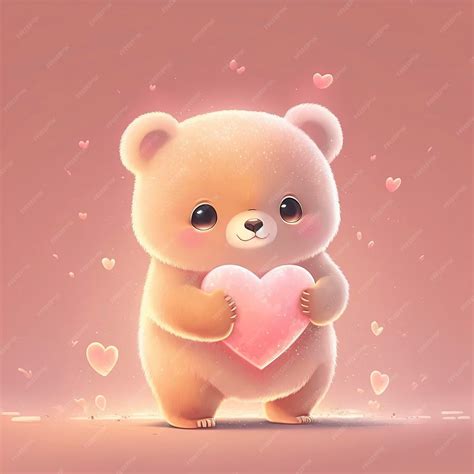 Premium Photo Cute Kawaii Bear With Heart
