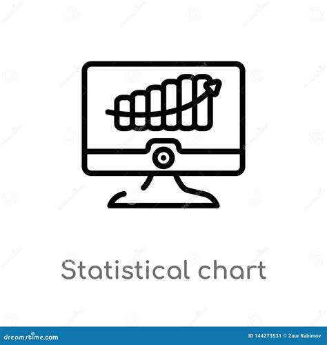 Outline Statistical Chart Vector Icon Isolated Black Simple Line Element Illustration From