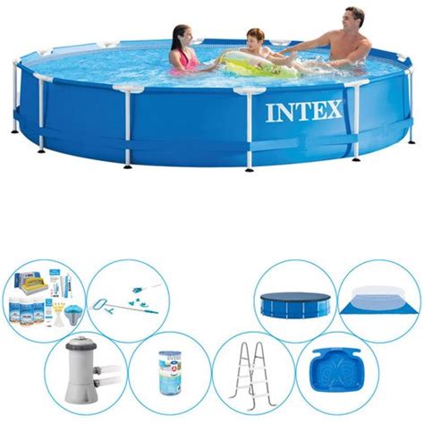 Pack Piscine Tout En Un Intex Piscine Metal Frame Ronde 366x76 Cm