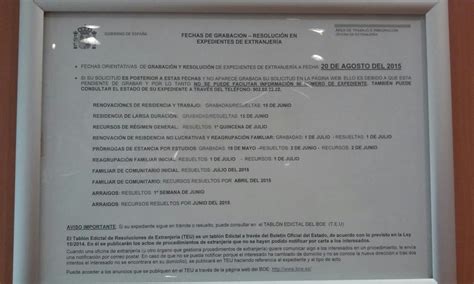 Fechas Tramitación Expedientes Extranjería Madrid Blog