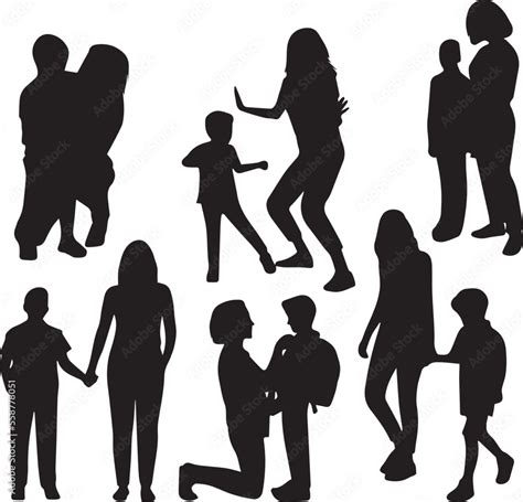 Silueta De Mama E Hijo Día De Las Madres Mama Con Su Hijo Madre Con