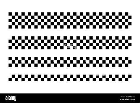 Black And White Checker Pattern Vector Illustration Set Abstract