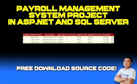 Payroll Management System Project In Asp Net With Source Code