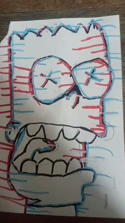Drawing Bart Simpson With Glitch Effect Youtube