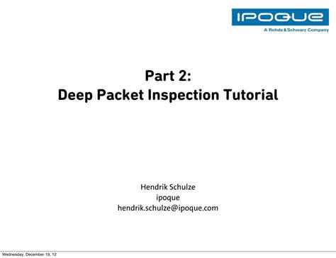 Deep Packet Inspection Tutorial Ipoque