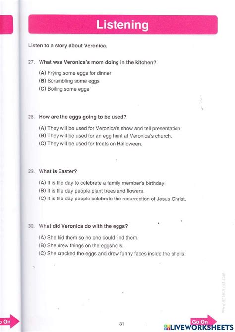 Toefl Listening Test 1 P2 Online Exercise For Live Worksheets