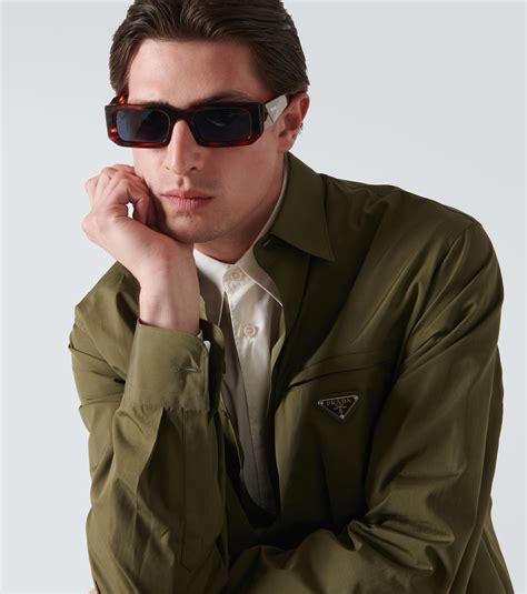 Rectangular Sunglasses In Brown Prada Mytheresa