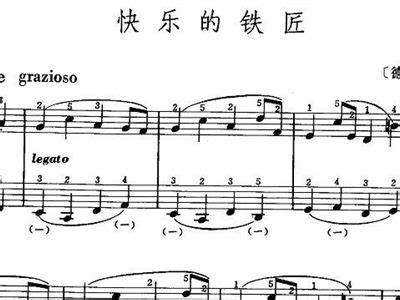 快乐的铁匠 歌谱 手风琴谱 简谱 五线谱