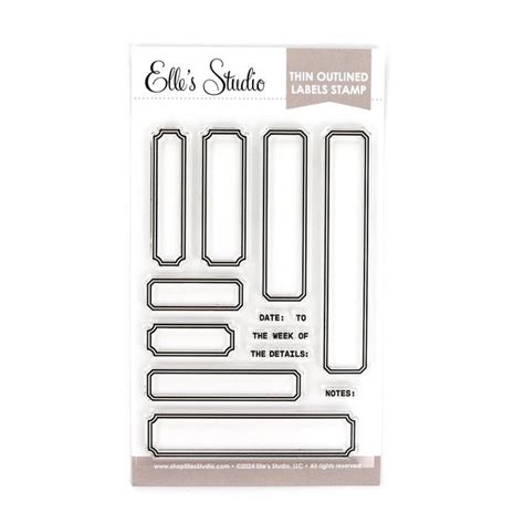 Thin Outlined Labels Stamp Elles Studio