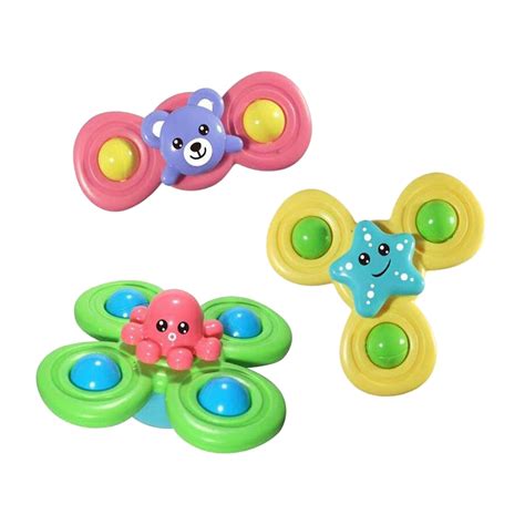 Suction Cup Spinning Top 3pcs Spinning Toy Intere Vicedeal