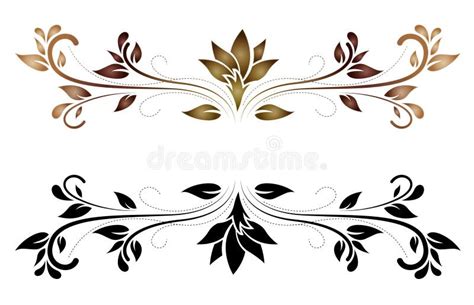 Elegant Floral Scroll Vector Stock Vector Illustration Of Scrolls