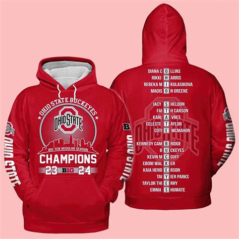 Ohio State Buckeyes Big Ten Regular Season Champions 2023 2024 Hoodie