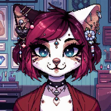 [open] Adoptable Ai Pixel Art Piercing Neko By Kaoriai0w0 On Deviantart