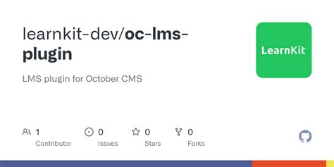 GitHub Learnkit Dev Oc Lms Plugin LMS Plugin For October CMS