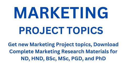 marketing project topics youtube