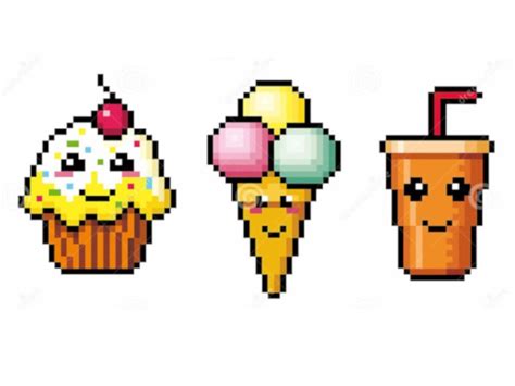 Pixel Art Nourriture 40 Dessins à Imprimer