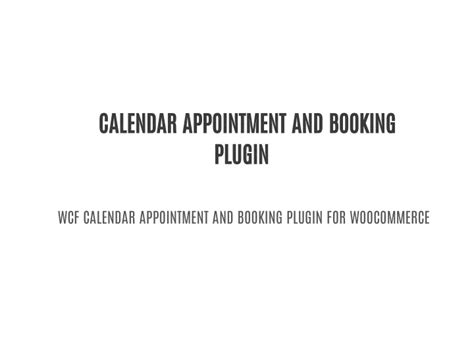 Ppt Wcf Calendar Appointment And Booking Plugin For Woocommerce