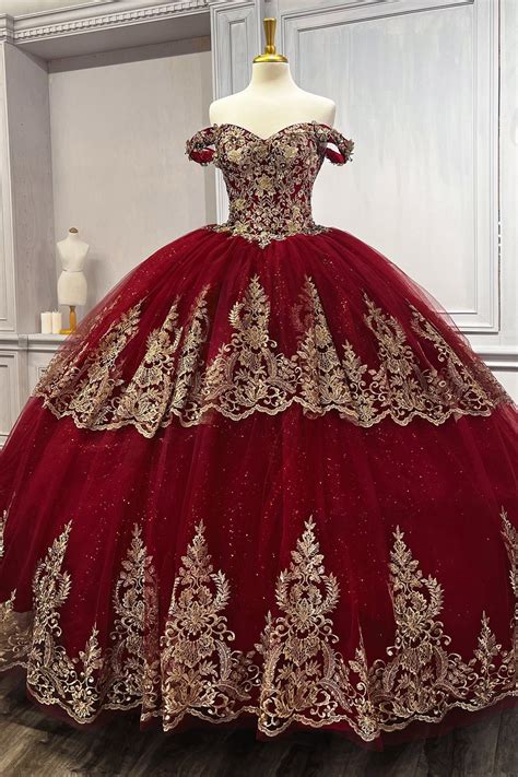 Off Shoulder Applique Glitter Ball Gown By Ladivine 15705 Off
