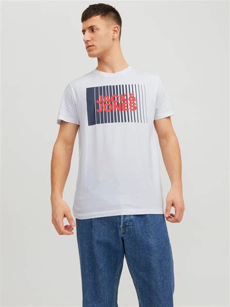 Logo Crew Neck T Shirt White Jack And Jones®