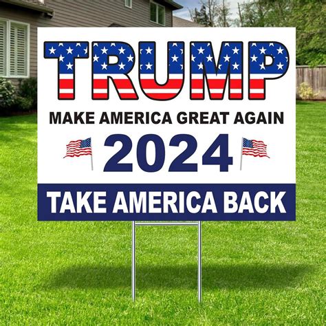 Trump 2024 Yard Sign Take America Back Patriotic