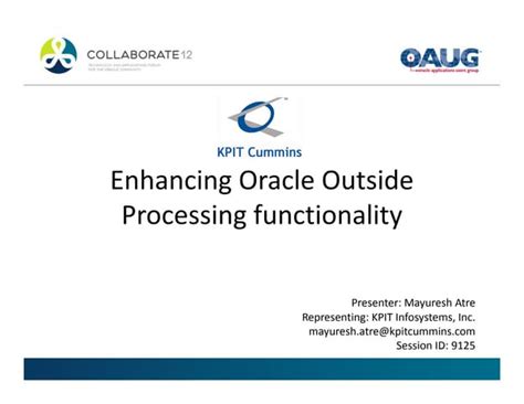 Enhancing Oracle Outside Processing Functionality Pdf