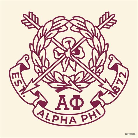 Alpha Phi Merch Traditional Emblem Girly Graphic Design Small