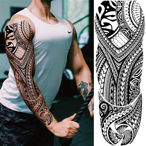 Briyhose Totem Fake Tattoo Sleeve For Men And Women Full Arm Tribal