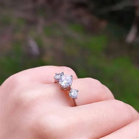 925 Sterling Silver White Zircon Ring White Zircon