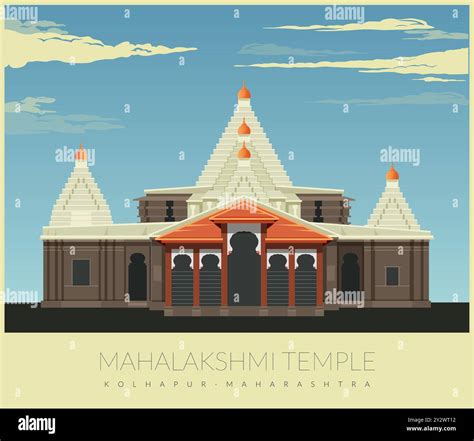 Ancient Mahalakshmi Temple Kolhapur Stock Illustration As Eps 10 File Stock Vector Image
