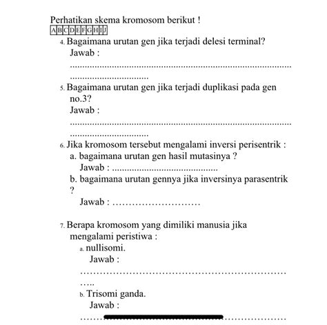 Perhatikan Skema Kromosom Berikut Abcdefghij 4 Bagaimana Urutan Gen