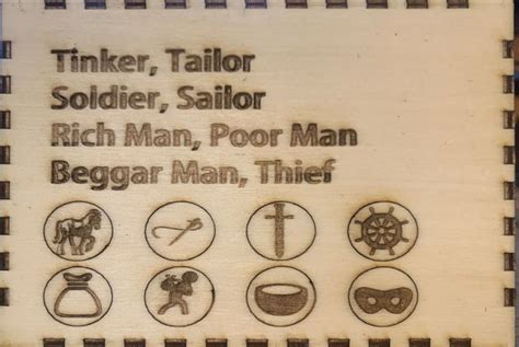 Tinker Tailor Soldier Sailor Rich Man Poor Man Beggarman Thief Társasjáték