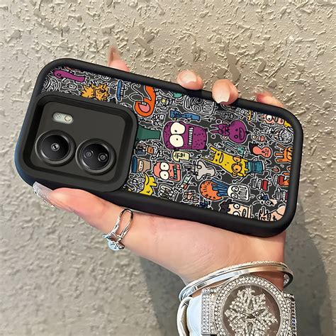 เคสสำหรับ Xiaomi Redmi 13c Poco C65 เคสครอบรูปแบบการ์ตูนป้องกัน