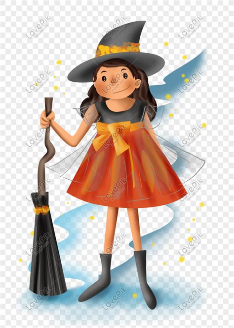 할로윈 마술 빗자루와 마녀 Png 일러스트 무료 다운로드 Lovepik