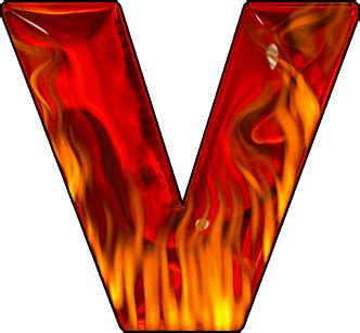 Presentation Alphabets Hot Letter V