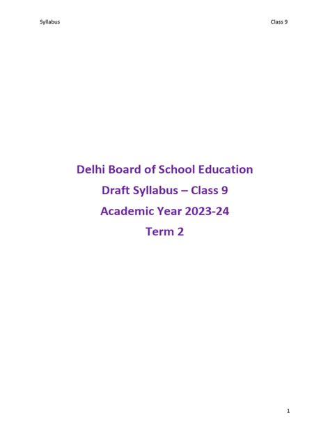 Term 2 Syllabus For Class 9 1 Pdf