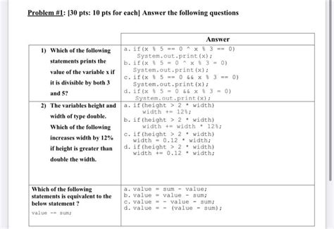 Solved Problem Pts Pts For Each Answer The Chegg