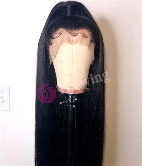Virgin Human Hair Brazilian Silky Straight Pre Plucked Full Lace Wigs
