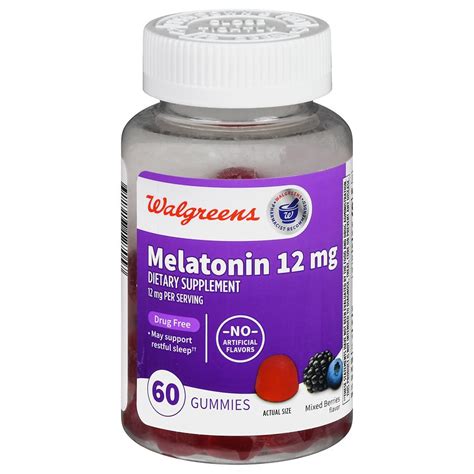 Walgreens Melatonin 12 Mg Gummies Mixed Berries Walgreens