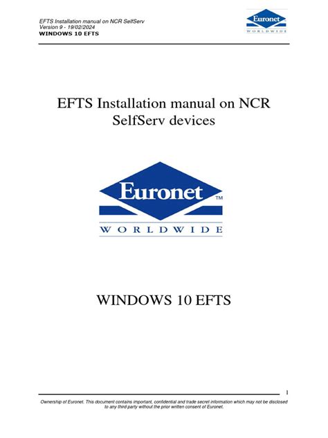 Windows10 Efts Installation Manual On Ncr Selfserv Devices Ver9 Pdf